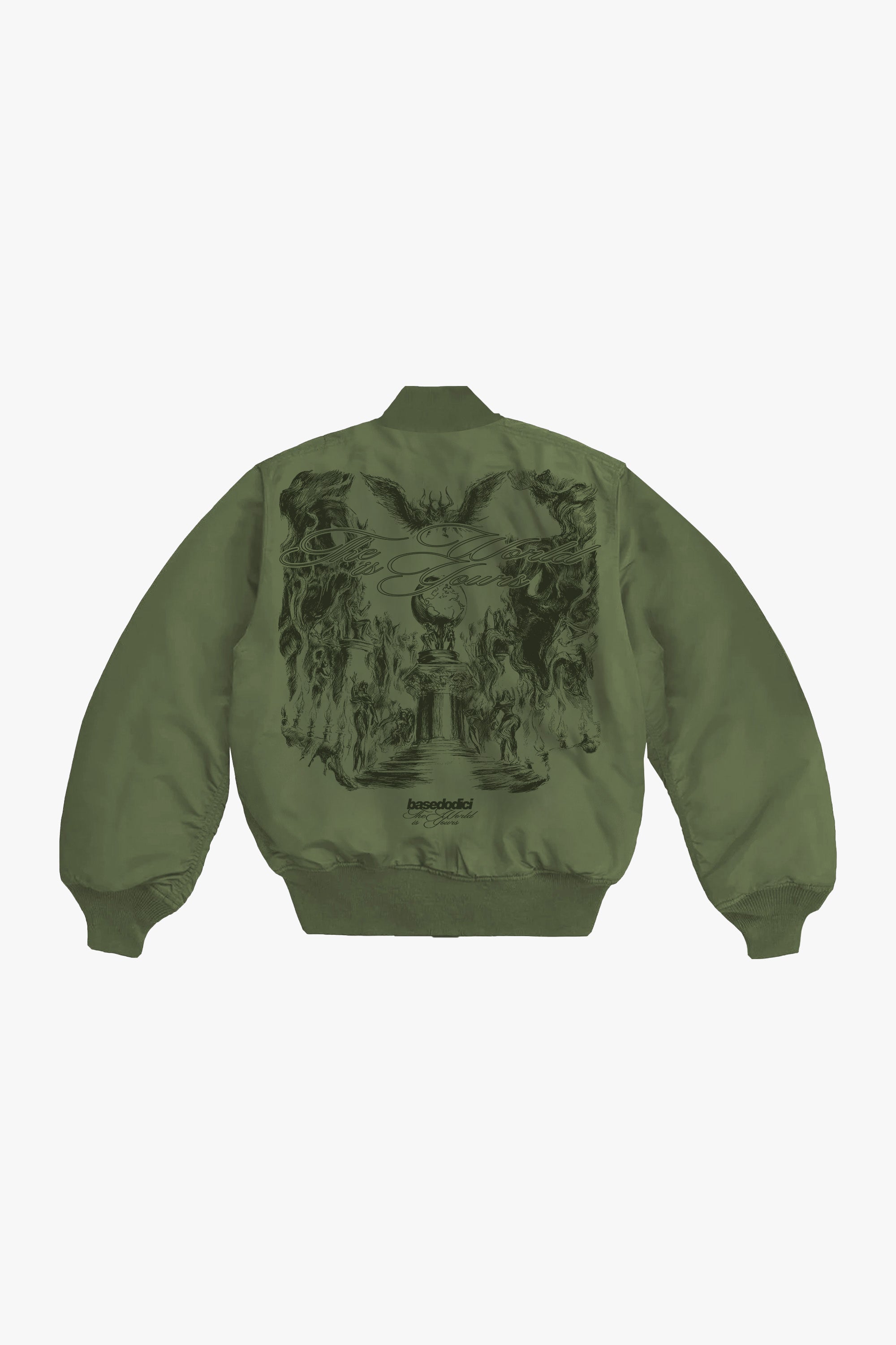 Bomber Jacket "WORLD TOUR" Military Green – BASEDODICI®